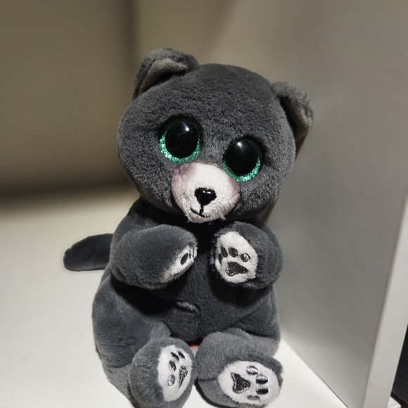 Ty | Toys | Ty Binx Gray Plush Cat With Green Eyes | Poshmark